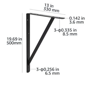 Amazon Basics Shelf Bracket, 10-Pack, Black, 20" x 13"