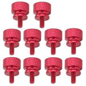 yateng (10 pack) anodized aluminum computer case screws (6-32 thread) for computer cover / power supply / pci slots / hard drives diy personality modification & beautification (red)