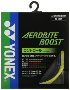 yonex bg aerobite boost badminton string (gray/yellow)