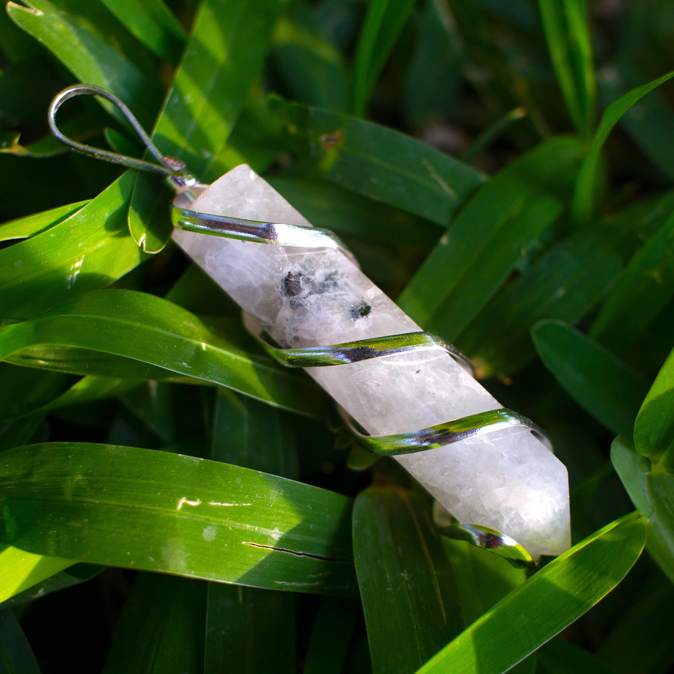 Sugandha Wellness Rainbow Moonstone Healing Crystal Necklace - Lunar Pendant Balance, Inner Light, Love & Creativity