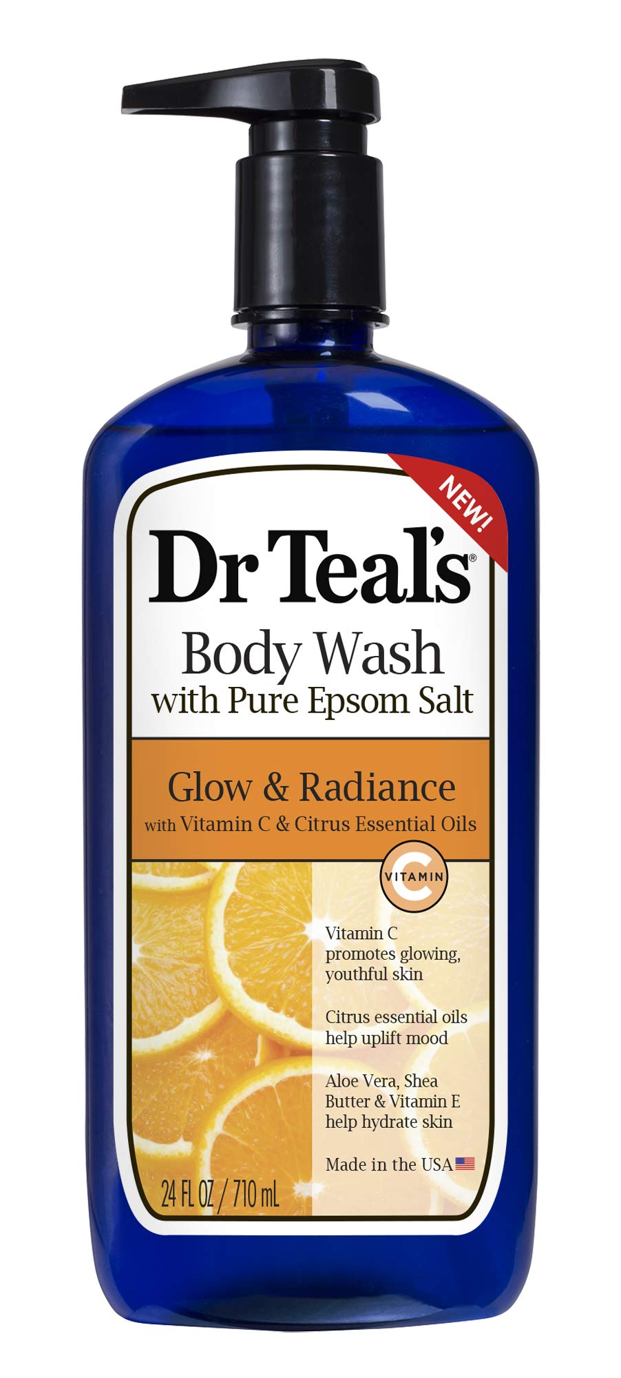 Dr Teal's Glow & Radiance with Vitamin C & Citrus Essential Oils Body Wash 24oz Pack of 2