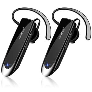 link dream bluetooth earpiece for cell phone hands free wireless headset noise cancelling mic 24hrs talking 1440hrs standby compatible with iphone android for driver trucker (2 pack)