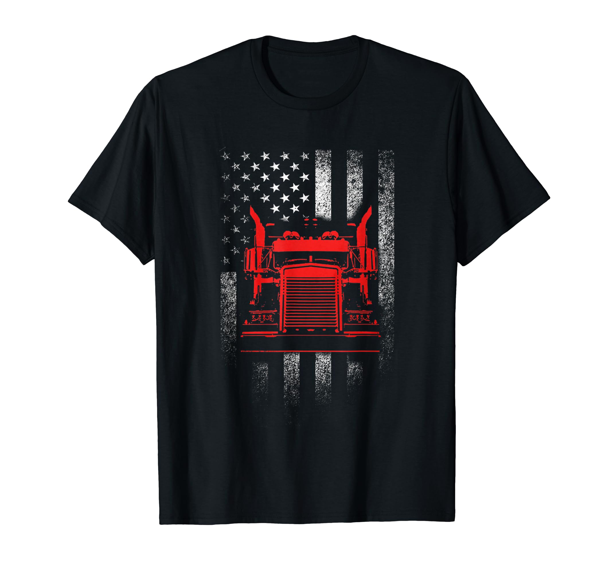 Us trucking - US flag with truck t-shirt