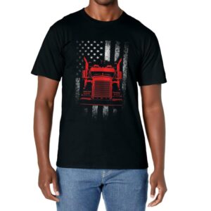 Us trucking - US flag with truck t-shirt