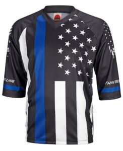 world jerseys thin blue line men's 3/4 sleeve mountain bike jersey (xxx-large)