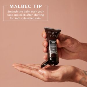 Malbec Club Aftershave for Men - Soothing After Shave Balm with Aloe Vera Extract - Men's Post Shaving Cream Lotion - Soothe Razor Burn, Irritation, Hydrate Skin - Instant Absorption - 3.5 Oz, Scented