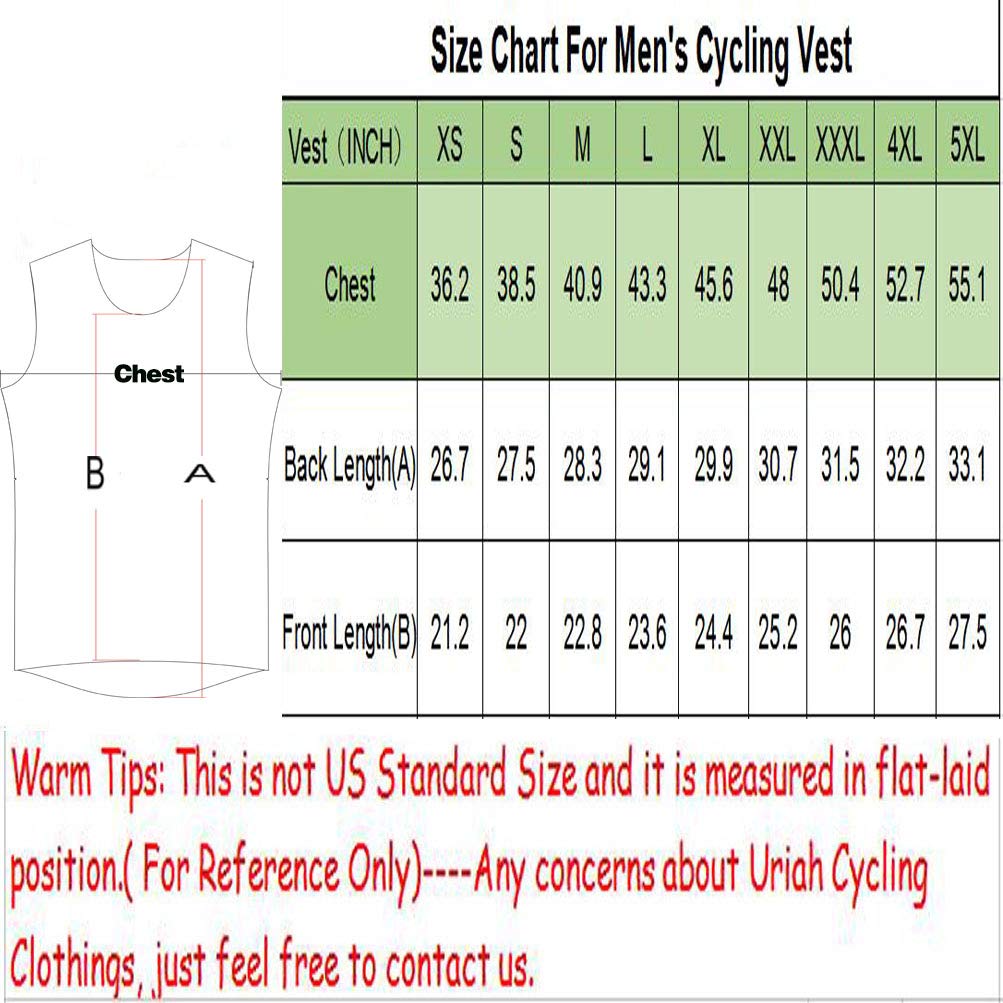 Uriah Men's Cycling Vest Reflective with Rear Zippered Bag Fluorescence Yellow Size XL