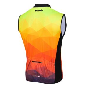 Uriah Men's Cycling Vest Reflective with Rear Zippered Bag Fluorescence Yellow Size XL