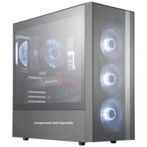 Cooler Master MasterBox NR600 ATX Mid-Tower with Front Mesh Ventilation, Minimal Design, Tempered Glass Side Panel and Single Headset Jack