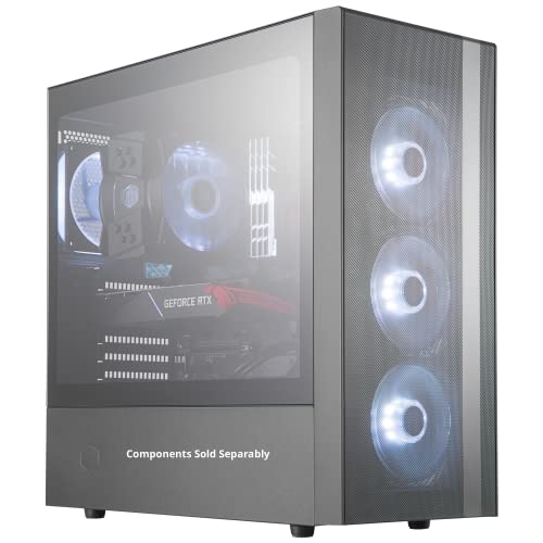 Cooler Master MasterBox NR600 ATX Mid-Tower with Front Mesh Ventilation, Minimal Design, Tempered Glass Side Panel and Single Headset Jack