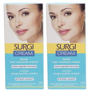 surgi facial hair removal cream, extra gentle 1 oz x 2 pack