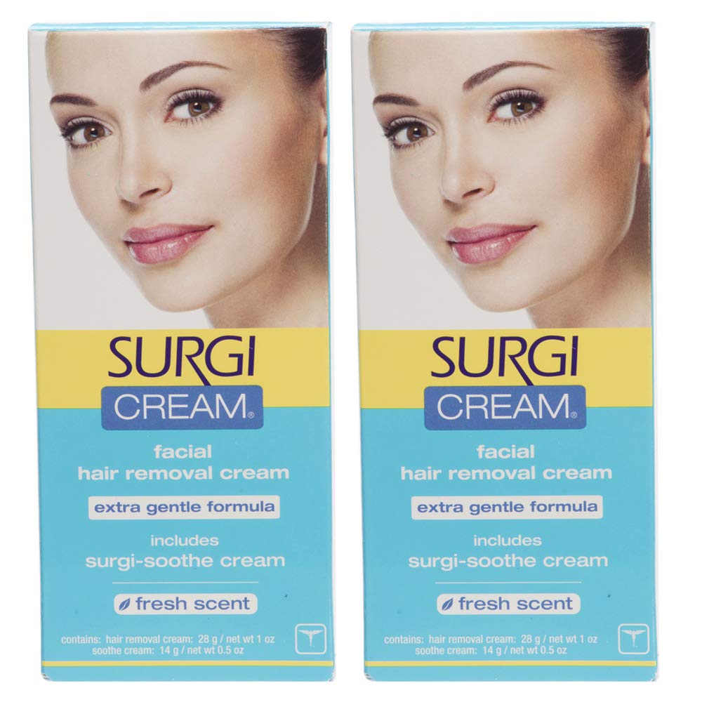 Surgi Facial Hair Removal Cream, Extra Gentle 1 oz x 2 pack