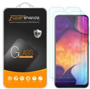 supershieldz (2 pack) designed for samsung galaxy a50 tempered glass screen protector, anti scratch, bubble free