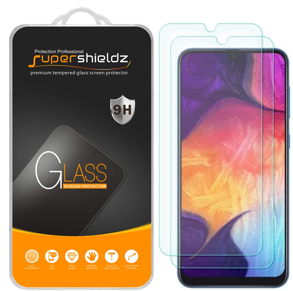 Supershieldz (2 Pack) Designed for Samsung Galaxy A50 Tempered Glass Screen Protector, Anti Scratch, Bubble Free