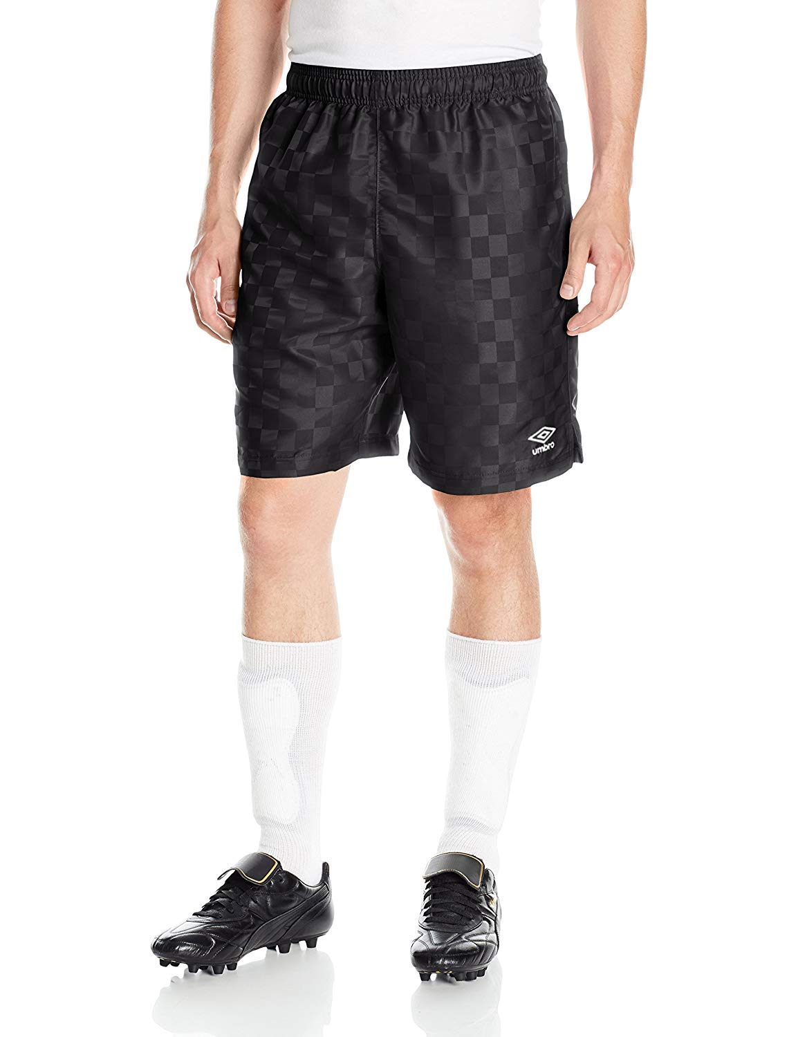 Umbro mens Checkered Short, Black Beauty/White, Large US