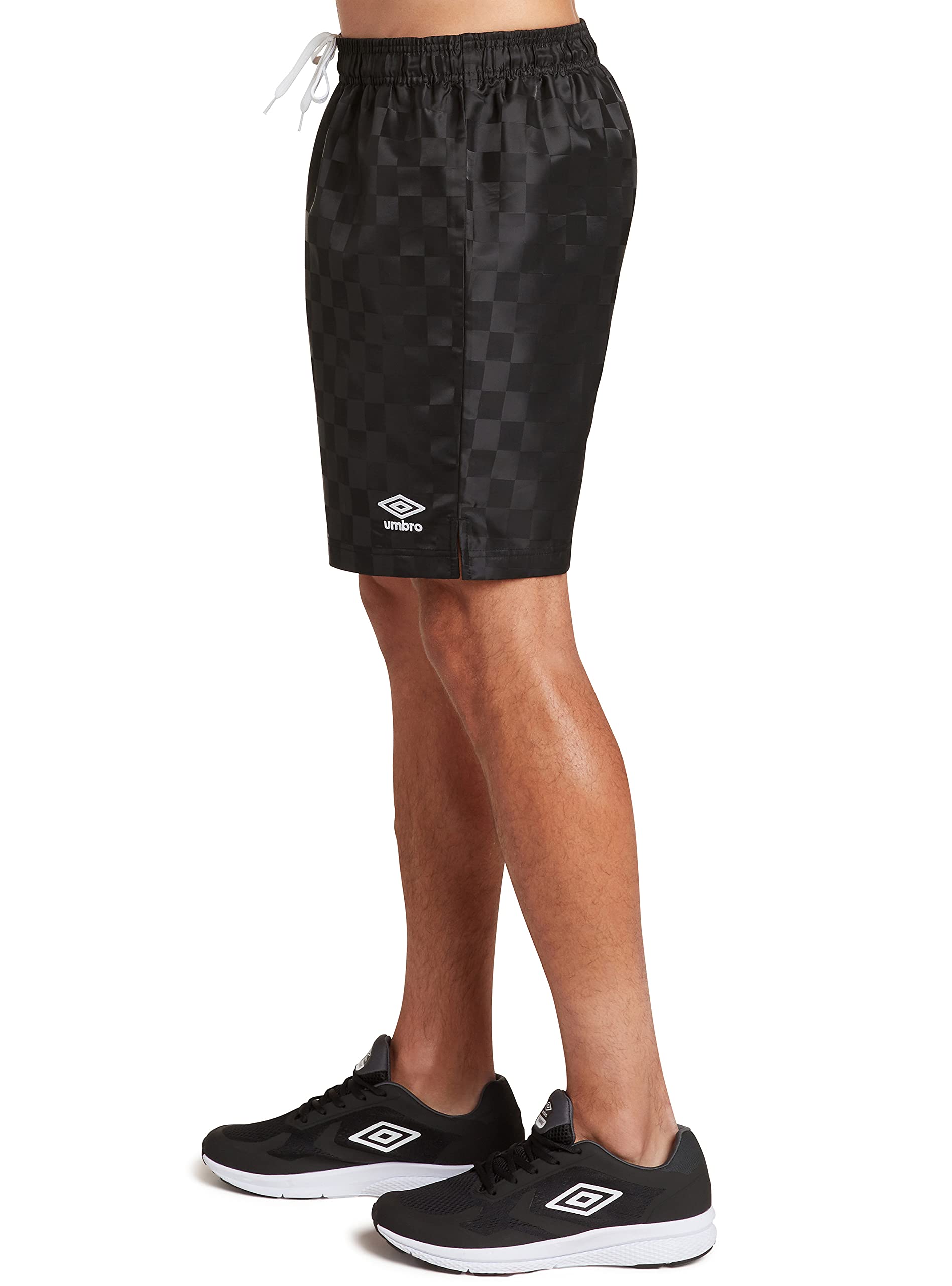 Umbro mens Checkered Short, Black Beauty/White, Large US