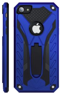 kitoo designed for iphone se 2022 | designed for iphone 7/8 case | designed for iphone se 2020 cases with kickstand, military grade 12ft. drop tested - blue