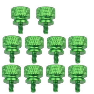 yateng 10-pcs anodized aluminum computer case thumbscrews (6-32 thread) for computer cover/power supply/pci slots/hard drives diy personality modification & beautification (green)