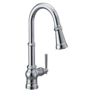 moen s72003 paterson one-handle pull-down kitchen faucet with power boost, includes interchangeable handle, chrome