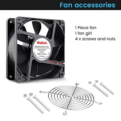 Wathai 2Pin 120mm x 38mm Brushless Cooling Case Fan 12V 2pin DC High Airflow Cooler Fan