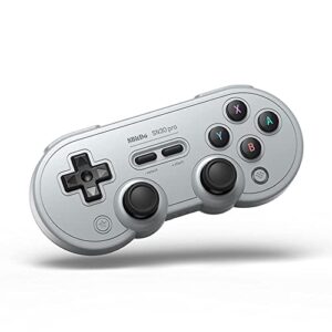 8bitdo sn30 pro wireless bluetooth controller with hall effect joystick update, compatible with switch, pc, macos, android, steam deck & raspberry pi (gray edition)