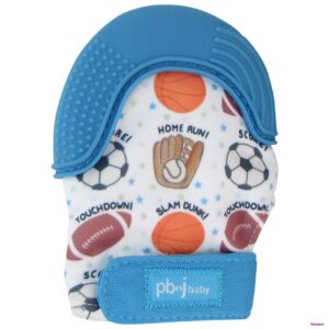 pbnj baby silicone infant teething mitten teether glove mitt toy (sports)