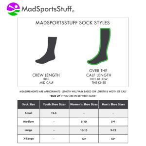 madsportsstuff baseball socks - for boys or men girls or women - softball football - youth and adult sizes