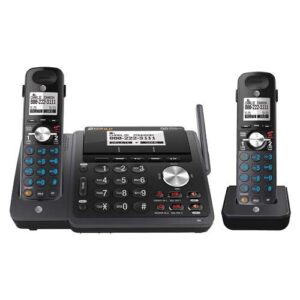 at&t tl88102bk dect 6.0 2-line expandable cordless phone with answering system and dual caller id/call waiting, 1 handset, black