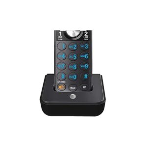 AT&T TL88102BK DECT 6.0 2-Line Expandable Cordless Phone with Answering System and Dual Caller ID/Call Waiting, 1 Handset, Black