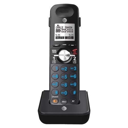 AT&T TL88102BK DECT 6.0 2-Line Expandable Cordless Phone with Answering System and Dual Caller ID/Call Waiting, 1 Handset, Black