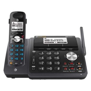 AT&T TL88102BK DECT 6.0 2-Line Expandable Cordless Phone with Answering System and Dual Caller ID/Call Waiting, 1 Handset, Black