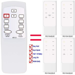 Replacement for Ocean Breeze Air Conditioner Remote Control RG15A(B)/E RG15A1(B)/E RG15A2(B)/E