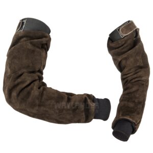 waylander regin split leather welding sleeves lined for arms from genuine split leather cowhide; adjustable upper arm bands and kevlar stitching; heavy duty arm shields; inside lining