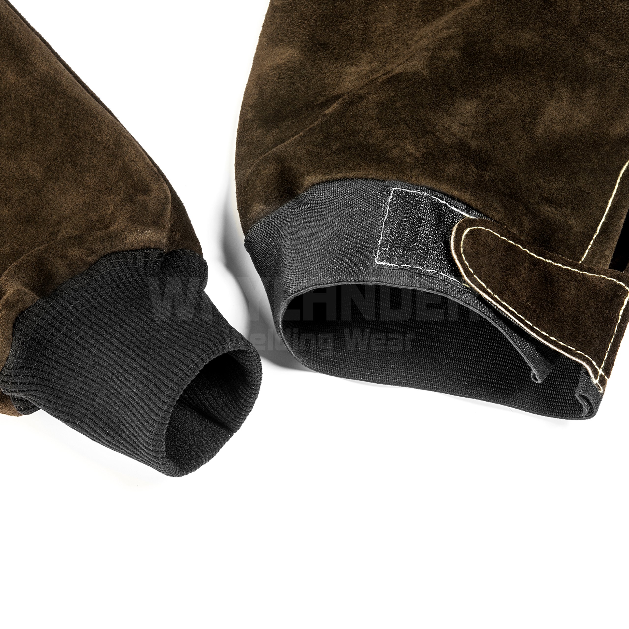 Waylander REGIN Split Leather Welding Sleeves Lined for Arms from Genuine Split Leather Cowhide; Adjustable Upper Arm Bands and Kevlar Stitching; Heavy Duty Arm Shields; Inside lining