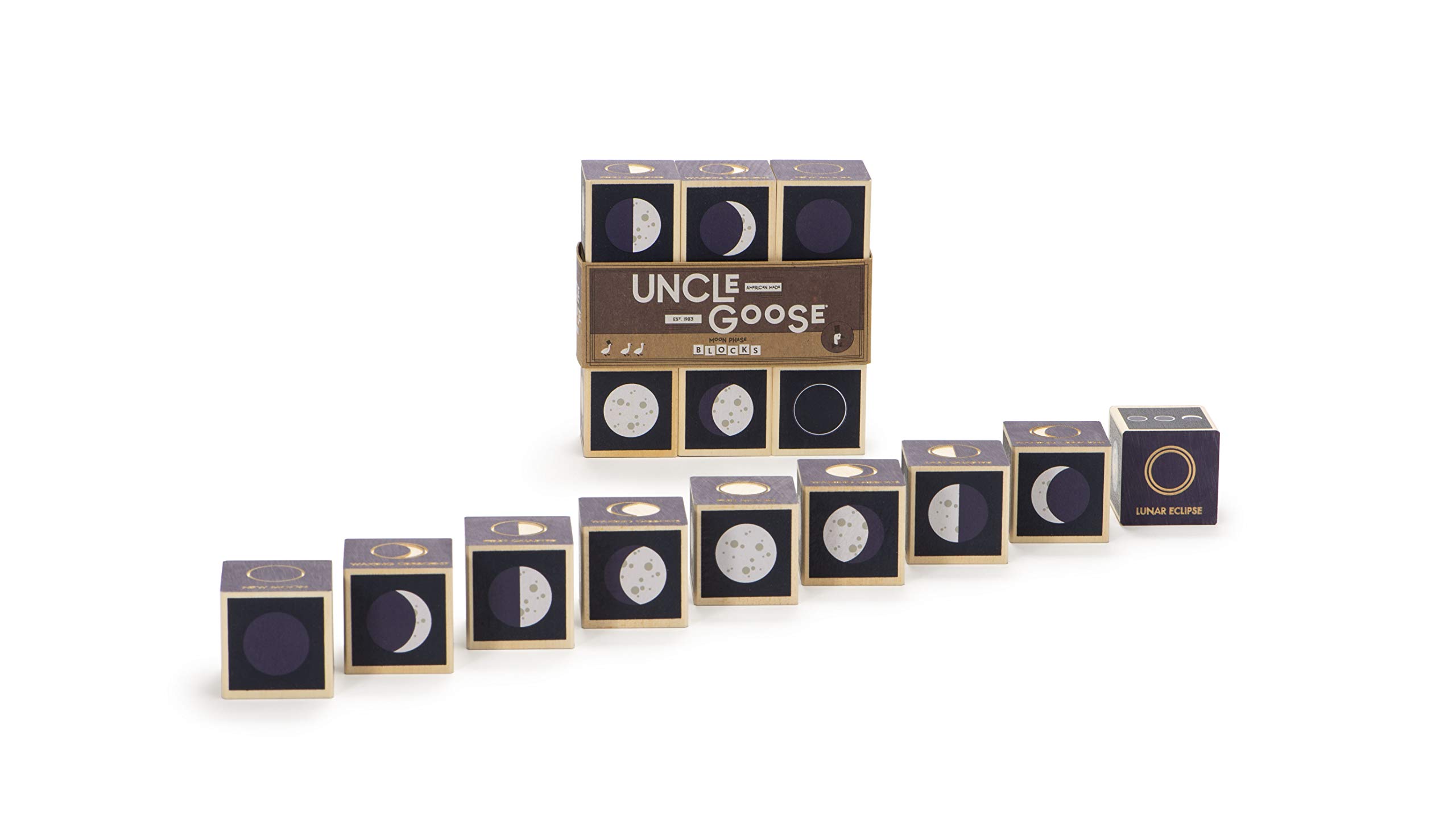 Uncle Goose Moon Phase Blocks - Made in The USA