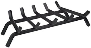 rocky mountain goods heavy duty fireplace grate - solid metal bar log holder grate with 3/4” bars - rack heater for wood stove with heavy gauge wrought iron bars (27")