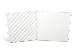 snipers edge hockey - dryland slick tiles - 20 white 12" by 12" squares - simulates real ice, easy to assemble, premium grade uv coating for protection