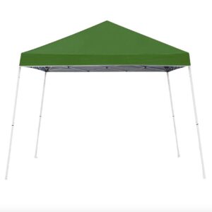 z-shade 10 x 10 foot angled leg instant shade outdoor canopy tent portable gazebo shelter for camping or backyard grilling, green