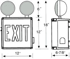 Weatherproof Exit Sign Combo with Red Letters