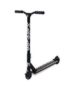 riprail mission stunt scooter for skatepark. pro scooter for kids 43" inches and up. unisex trick scooter for all skill levels. performance bmx scooter for beginner or professional - black/blue