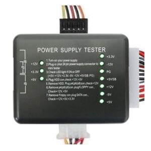 optimal shop 20/24 4/6/8 pin power supply tester for sata,ide,hdd,atx,itx,byi connectors-black