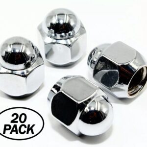 Set of 20 Veritek 12x1.25mm 3/4 Hex 0.95 Inch Chrome OEM Factory Style Acorn Conical Seat Dome Top Lug Nuts for Subaru Factory Wheels