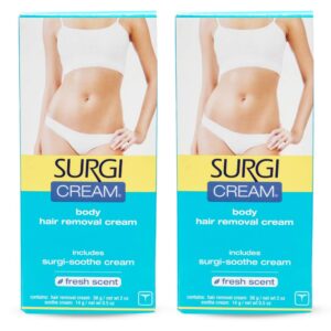 surgi body hair removal cream fresh scent 2 oz, 2 pack