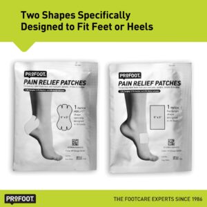 PROFOOT Pain Relief Patches for Foot & Heel Pain, Cooling Camphor & Menthol, Up to 8 Hours Relief from Sprains, Strains & Bruises, 2 Shapes Designed to Fit Feet, 6 Count