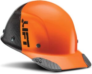 lift safety dax fifty 50 hard hat, carbon fiber cap (orange/black) (hdc50c-19oc)