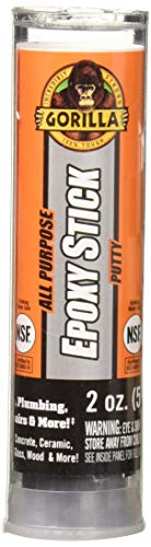 Gorilla All Purpose Epoxy Putty Stick, 2 Ounce, Grey, (Pack of 1)