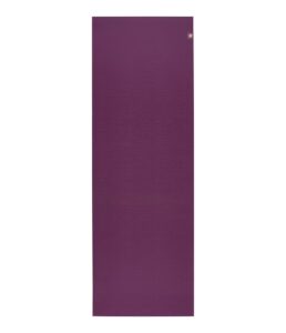 manduka eko lite yoga mat - for women and men, lightweight, durable, non slip grip, 4mm thick, 71 inch, acai purple/midnight blue