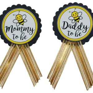 Mommy & Daddy to Bee Pins Baby Shower Honeycomb Honeybee Sprinkle by Amy's Bubbling Boutique