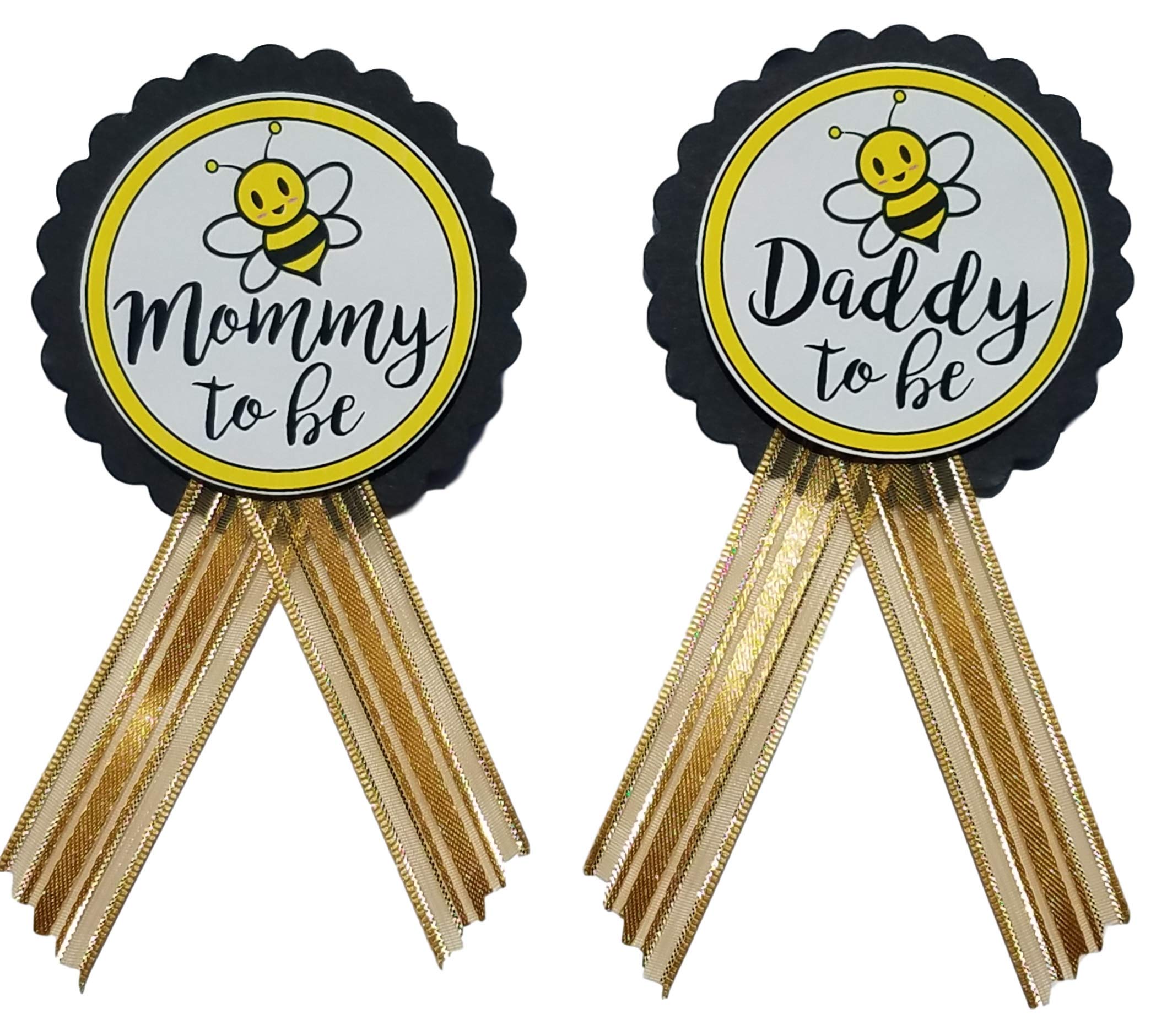 Mommy & Daddy to Bee Pins Baby Shower Honeycomb Honeybee Sprinkle by Amy's Bubbling Boutique