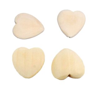 50pcs natural 25mm unfinished wood hearts beads with holes eco-friendly wooden handing materials diy beading craft accessories (heart beads 50pcs)